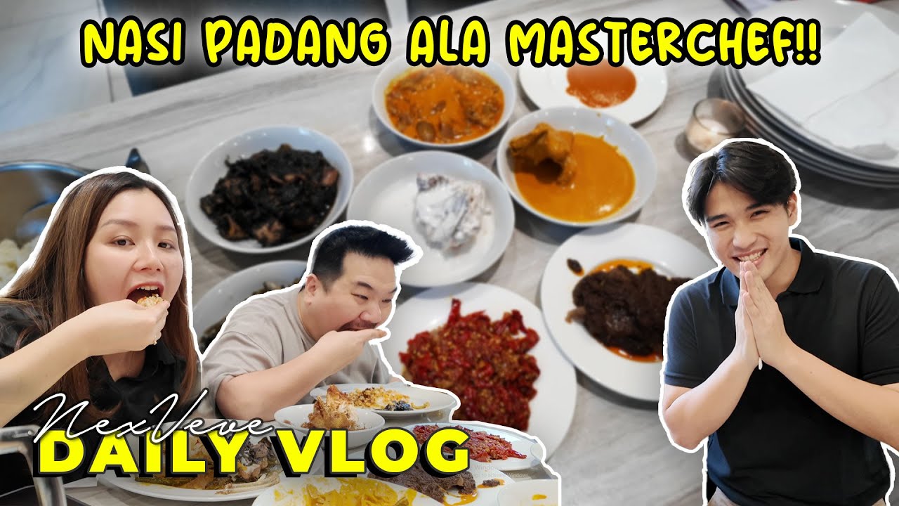 MAKAN SEMEJA PENUH NASI PADANG HASIL MASAKAN MASTERCHEF!! - YouTube