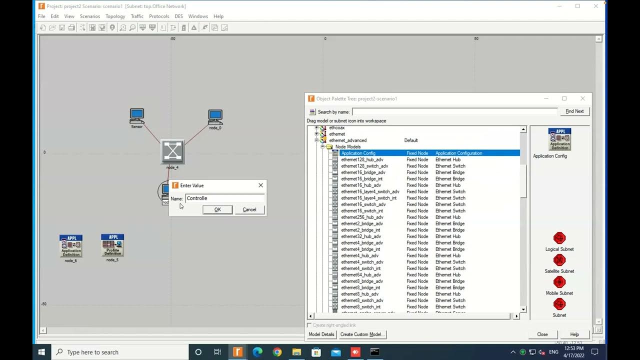 Simple network using Opnet Riverbed tool - YouTube
