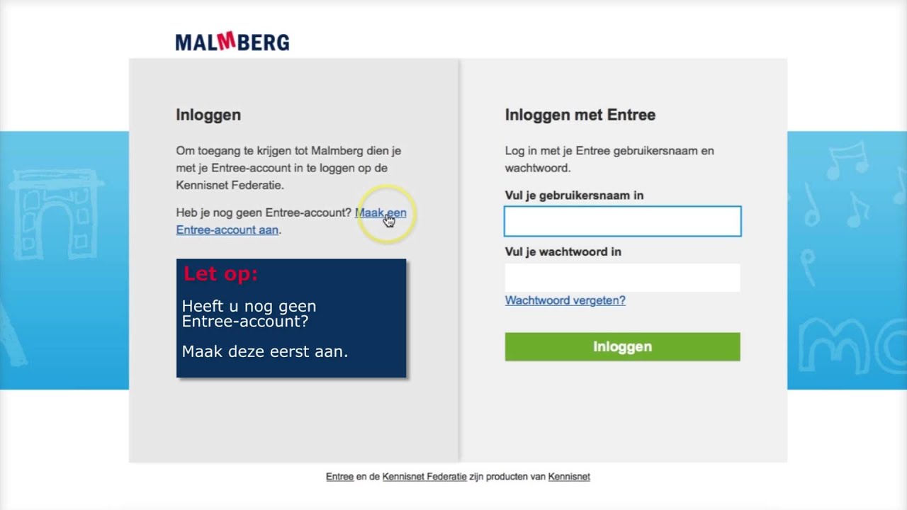 Instructiefilmpje inloggen via Entree - YouTube