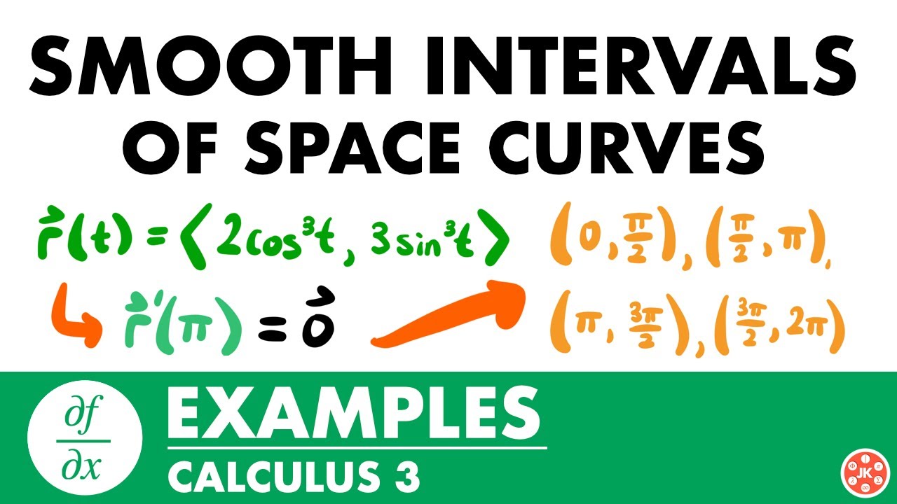 Smooth Intervals of Space Curves Examples | Calculus 3 - JK Math - YouTube