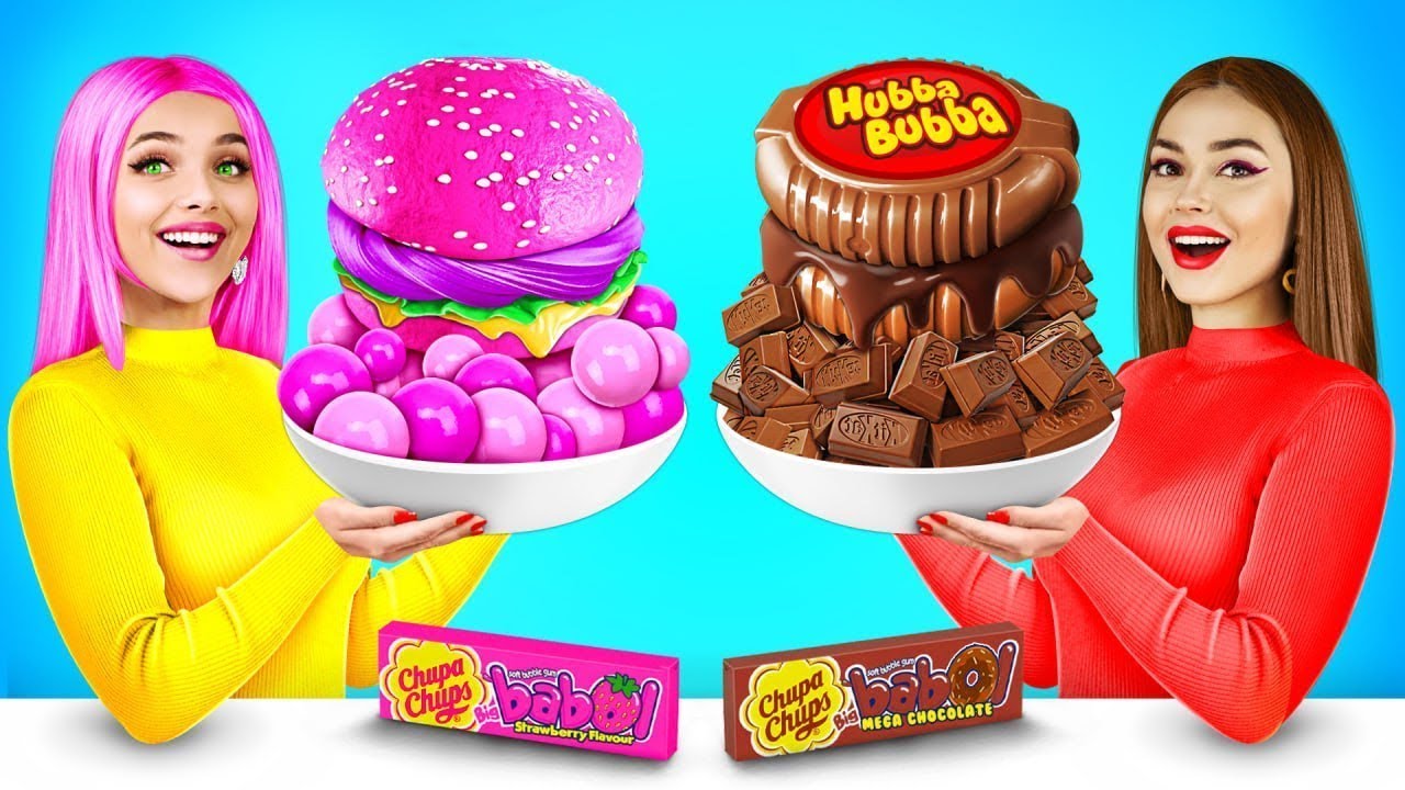 Desafio Alimentar: Chiclete VS Chocolate | Batalha da Bolha de Chiclete ...