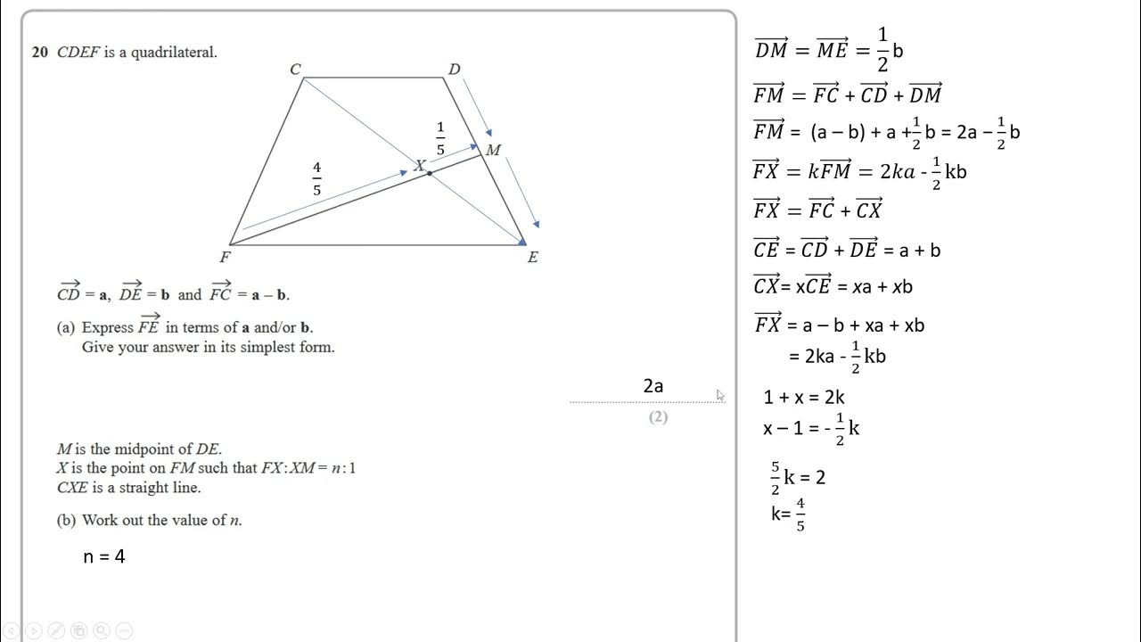 GCSE Mathematics - Equating Coefficients Vector Questions - YouTube