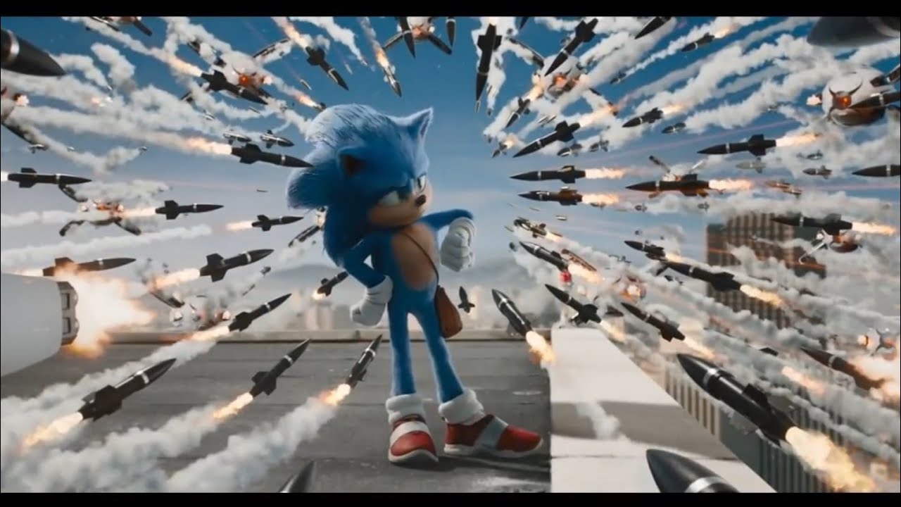 Sonic The Hedgehog Slow Motion Rockets Rooftop Scene Falling From ...