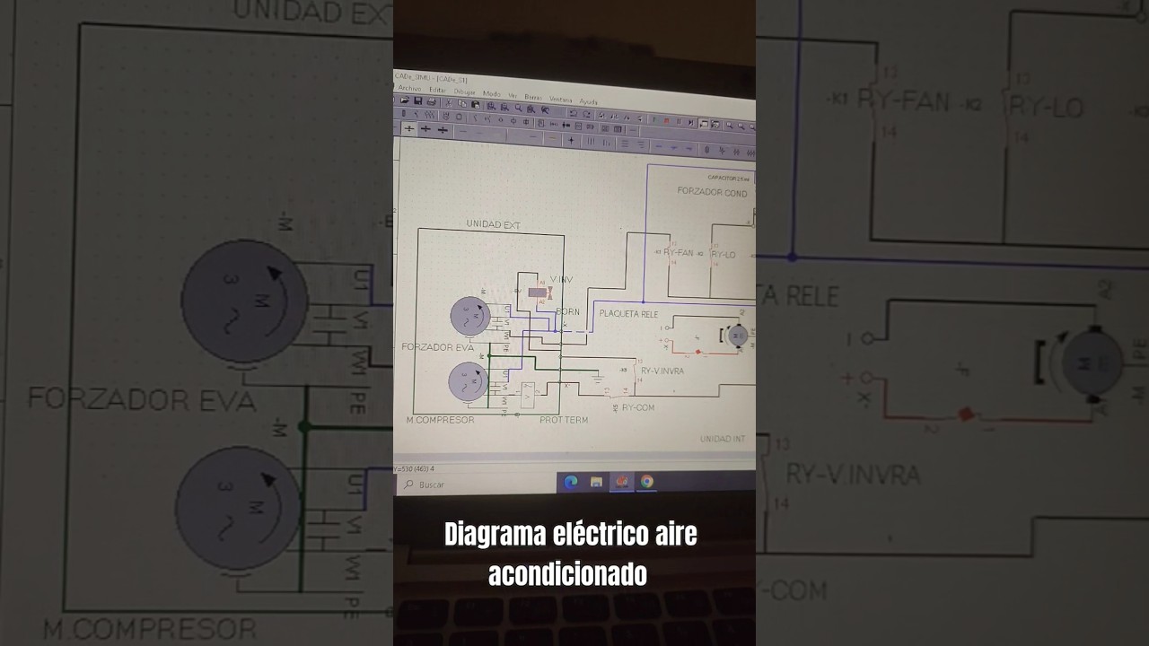 diagrama eléctrico de un Aire acondicionados (cade simu) - YouTube