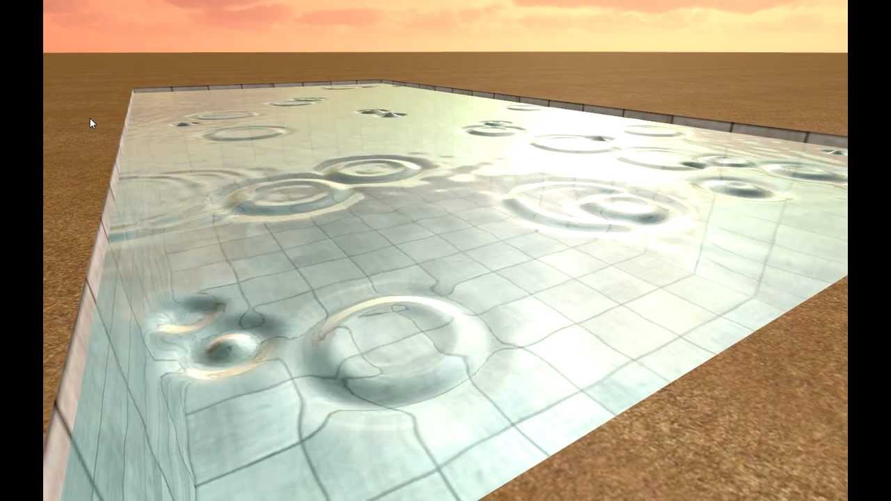 real-time water simulation using hightfields - YouTube