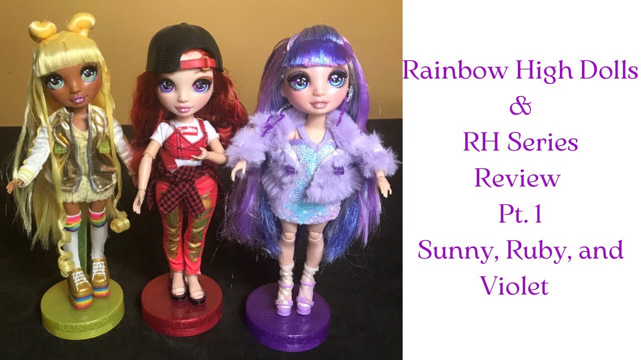 Rainbow High Dolls and RH Series Review Part 1 (Sunny, Ruby, and Violet ...
