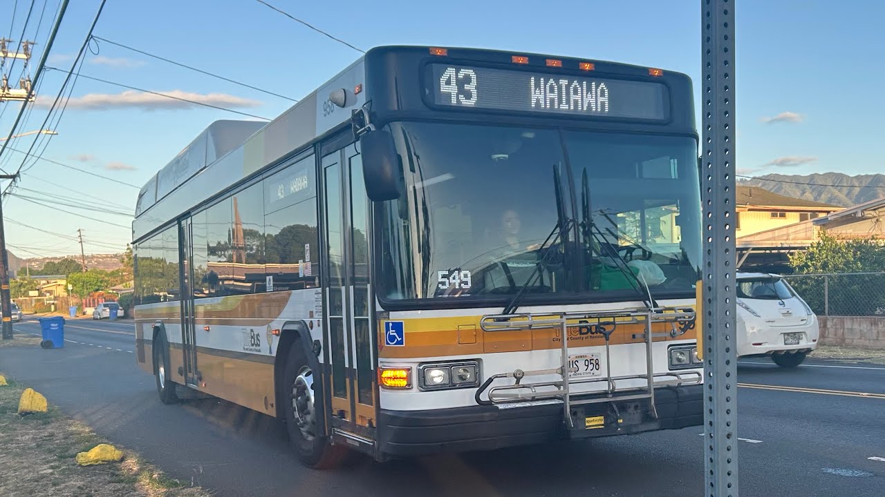 Thebus Honolulu Bus' 958 Gillig Low Floor HEV 40' Ft Route 43 Waiawa ...