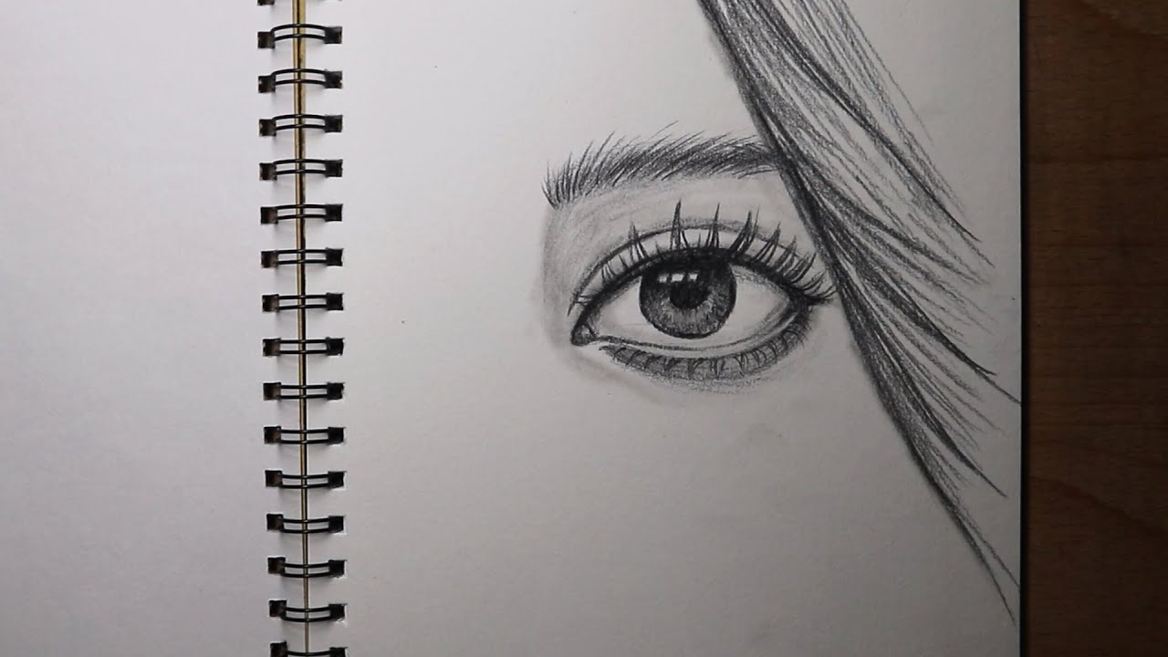 girl drawing easy | How to draw a girl's eyes step by step - YouTube