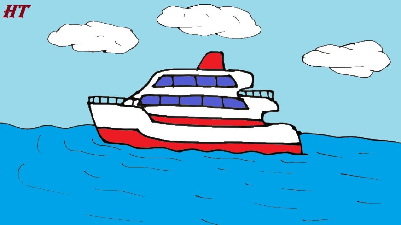 How to Draw a Ferry Boat || Ship Drawing easy - YouTube