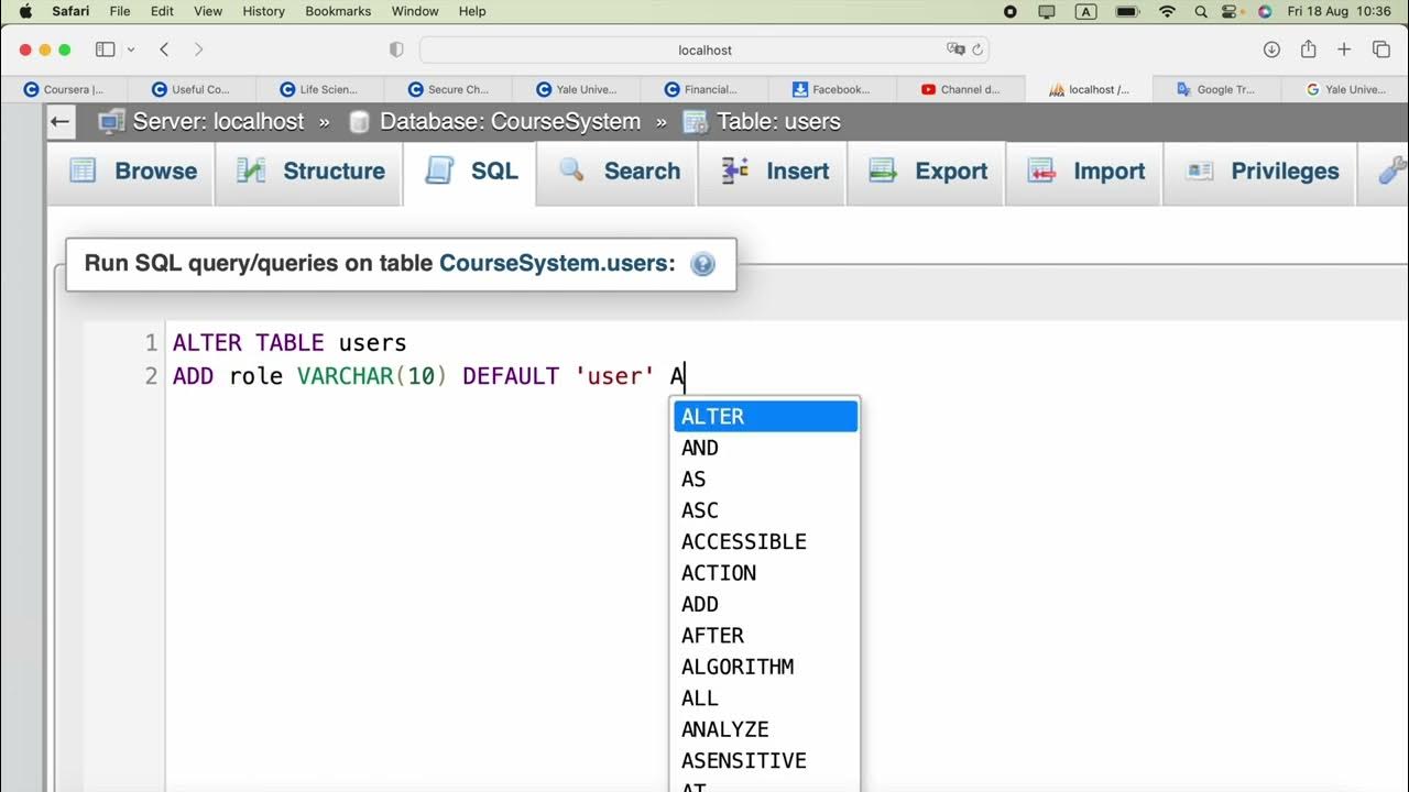 How to add a new column to a existing MySQL table using SQL queries | Modify a table - YouTube