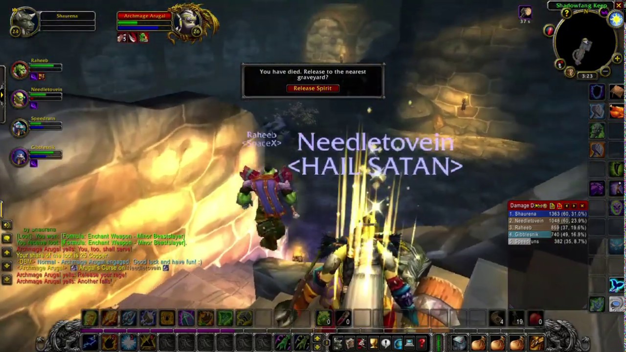 Archmage Arugal Kill and Quest Completion - ShadowFang Keep Final Boss ...