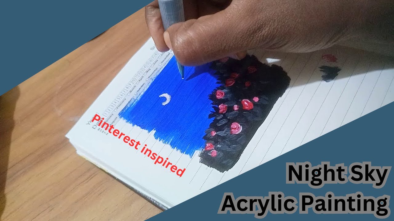 Pinterest inspired night sky painting easy tutorial with acrylic colors ...