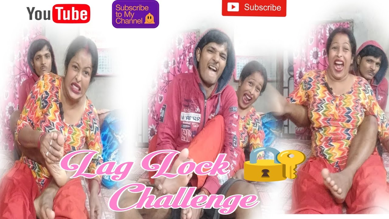Lag 🦵 Lock 🔐 Challenge // Funny Video // Husband VS Wife - YouTube