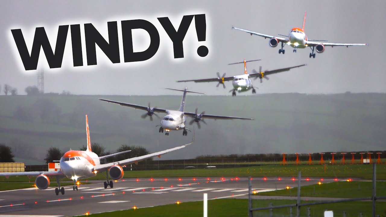 (4K) 10 WINDY LANDINGS in STRONG WINDS! (ATC included) - YouTube