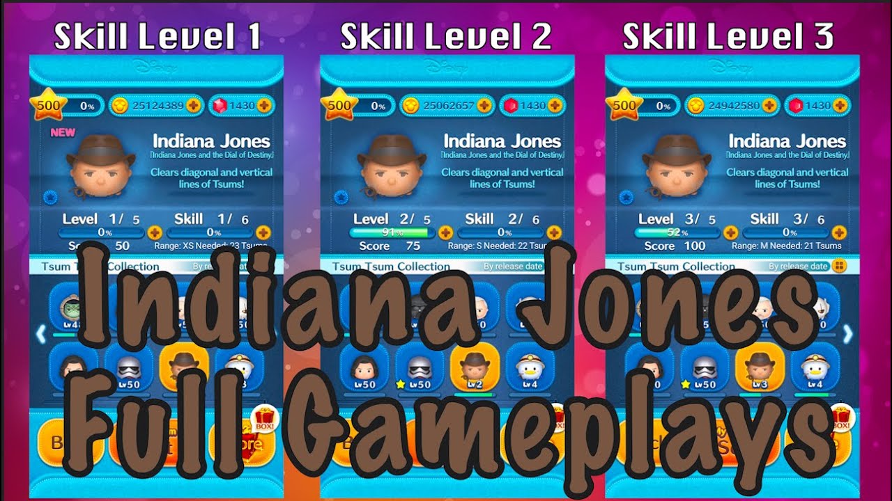 Disney Tsum Tsum - Indiana Jones Gameplay - YouTube