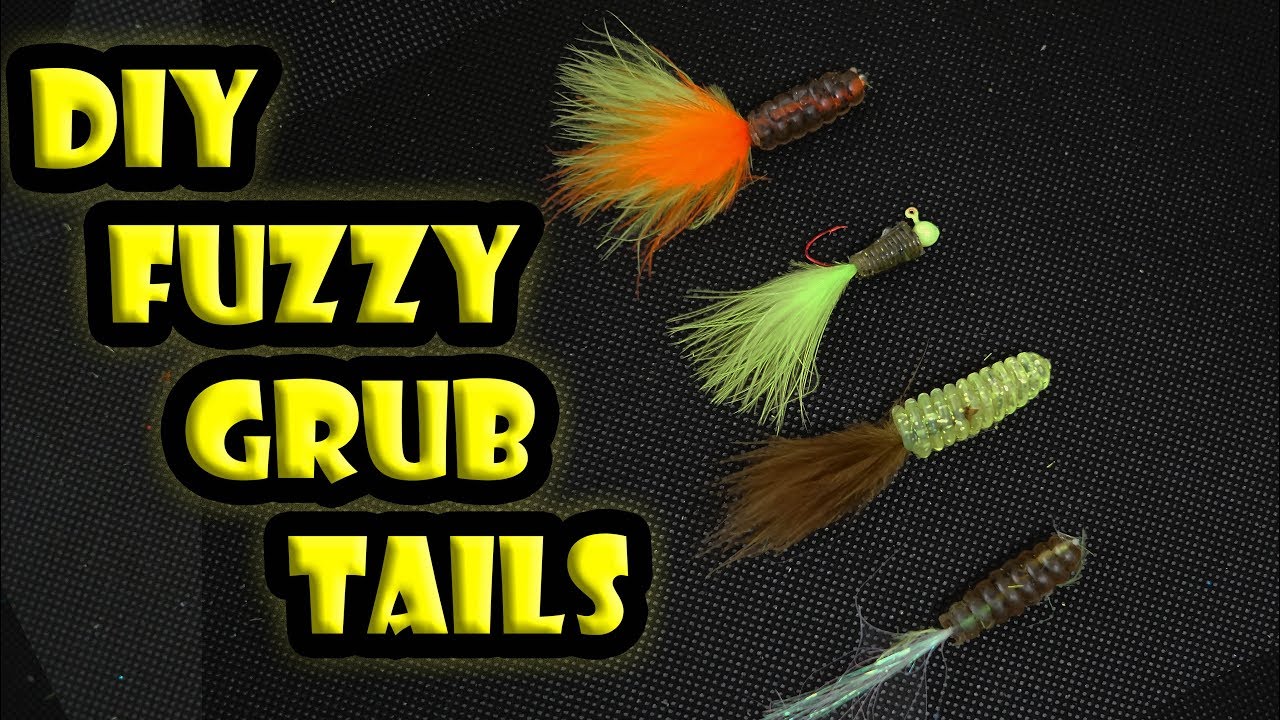 Homemade Lindy Fuzz-E Grub - DIY Marabou Tail Fishing Lure - YouTube