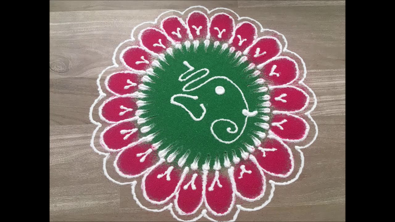 Ganesh chaturthi special rangoli | ganapati rangoli | kolam | Ganesh ...