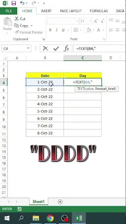 Extract Day Name From Date In Excel Shortsvideo Youtube 
