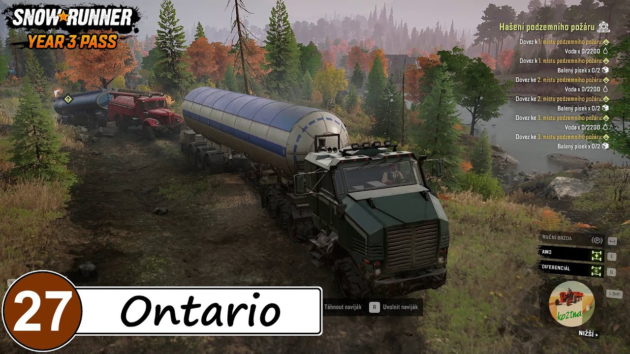 SnowRunner year 3 pass - Ontario #27 - hašení podzemních požárů - YouTube