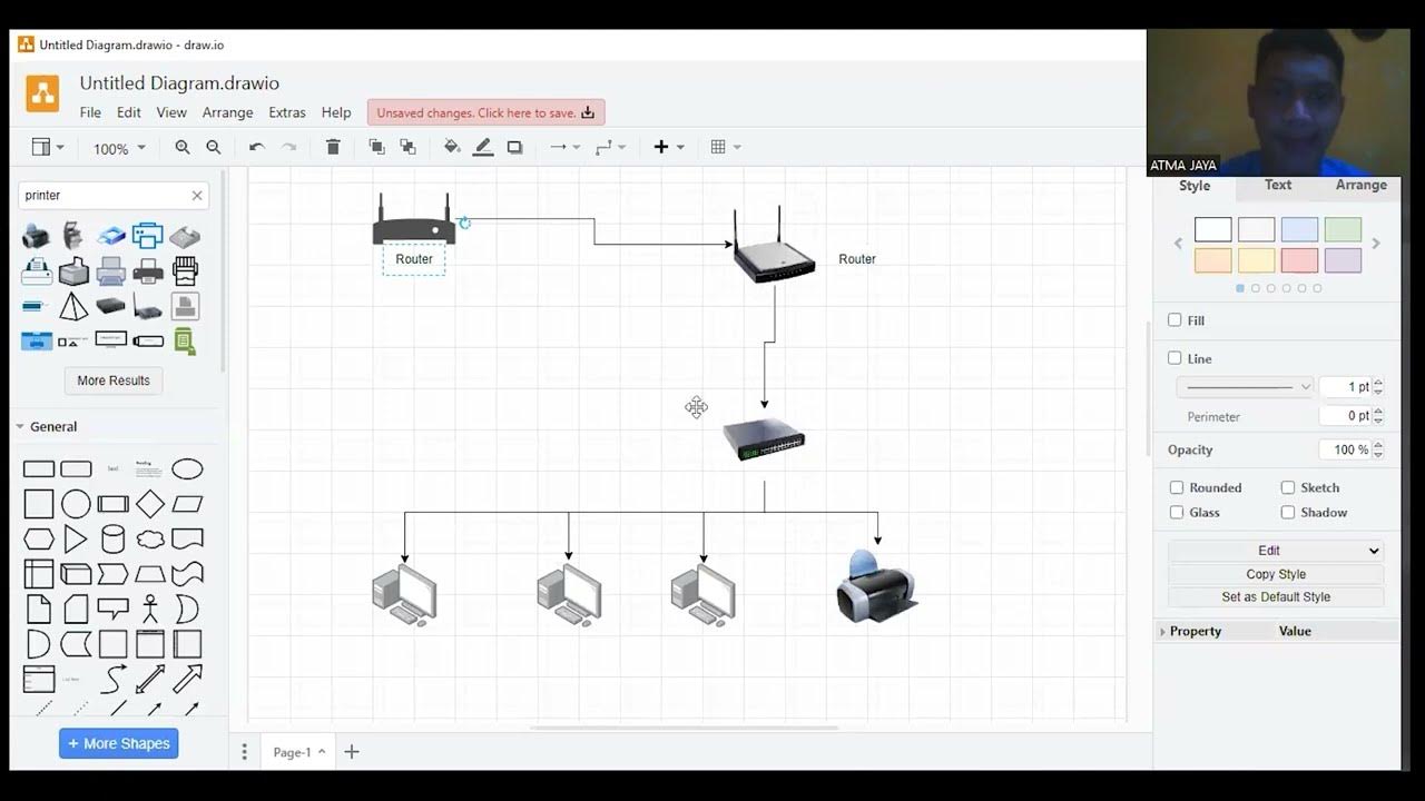 Membuat Topologi Jaringan Komputer Sederhana Menggunakan Draw.io - YouTube