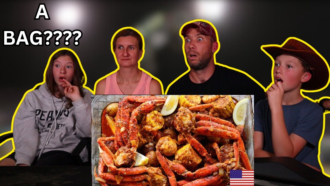 European Family Reacts to Seafood Boil In A Bag - YouTube
