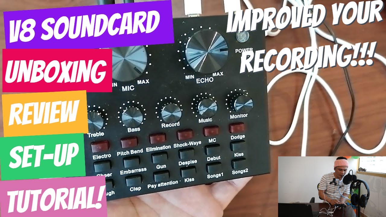 Unboxing The V8 Sound Card Review And Set-Up Tutorial | Best Audio Set ...