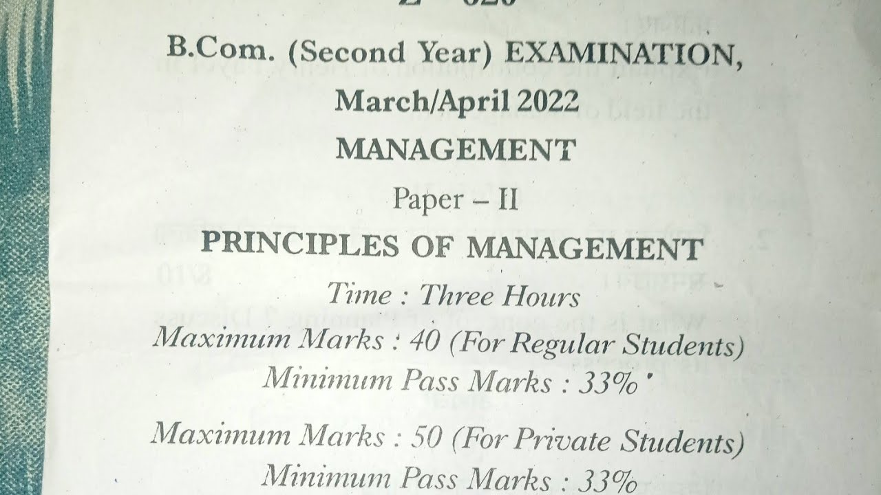 principles of management question paper 2022, question paper principles ...