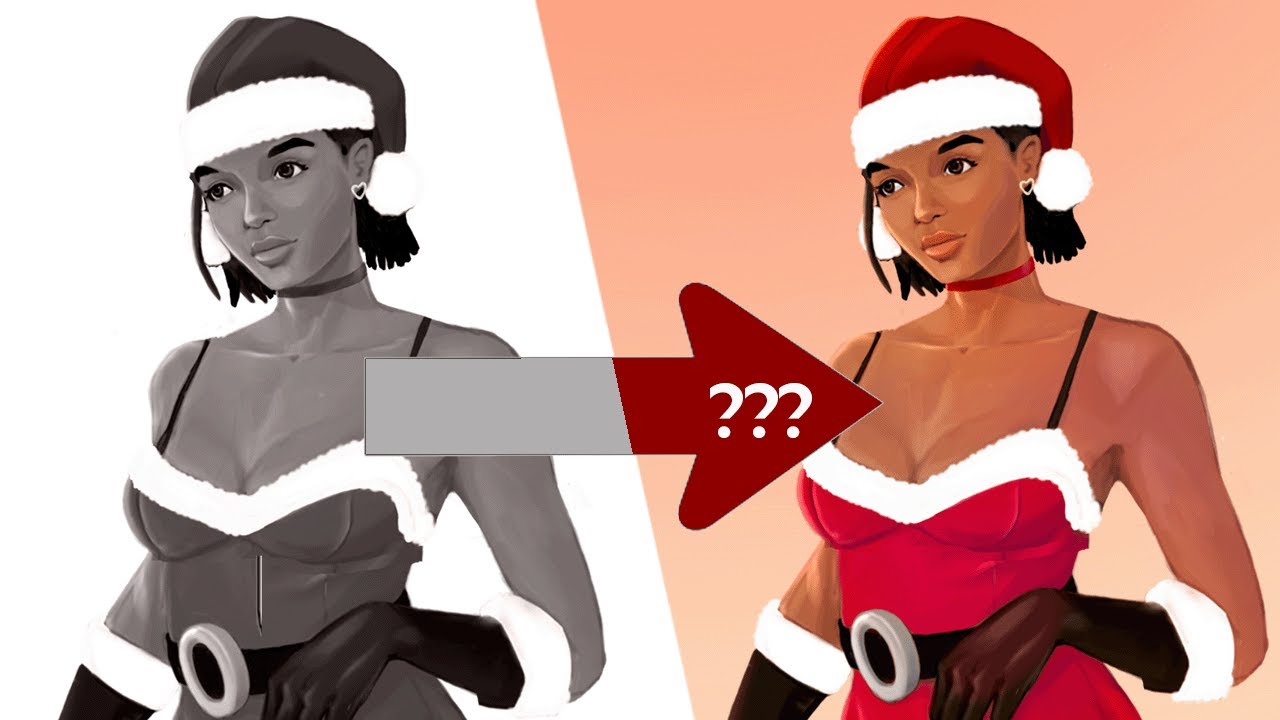 My Secret to Adding Color to Grayscale Illustrations #procreate #workflow #digitalart - YouTube