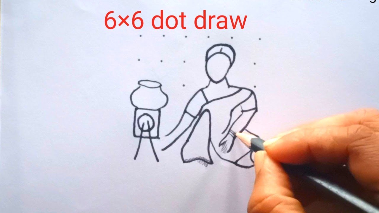 6×6 dot drawing || how to easy dot drawing || beautiful dot drawing ...