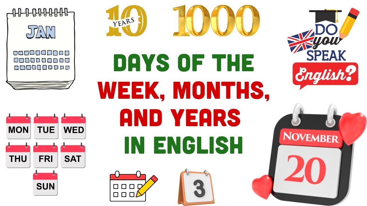 Learn Days of the Week, Months, and Years in English | Essential ...