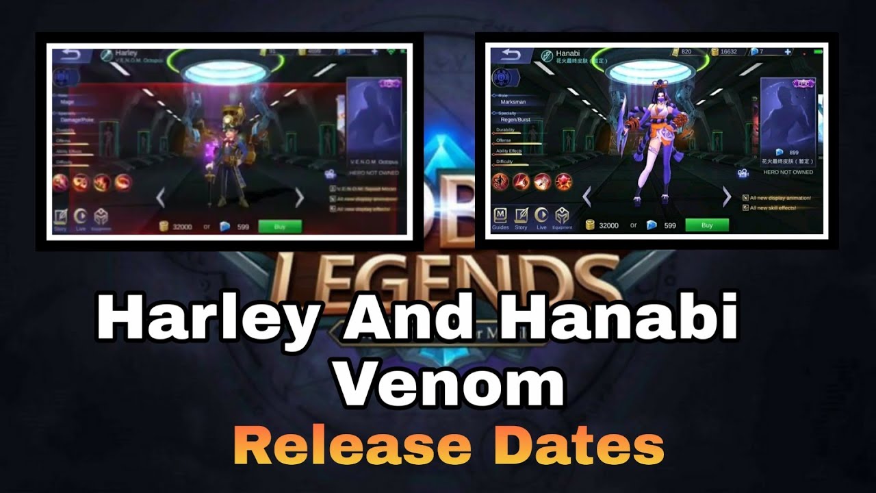 Harley VENOM Octopus ( Epic Skin ) Release Date Plus Hanabi VENOM ...