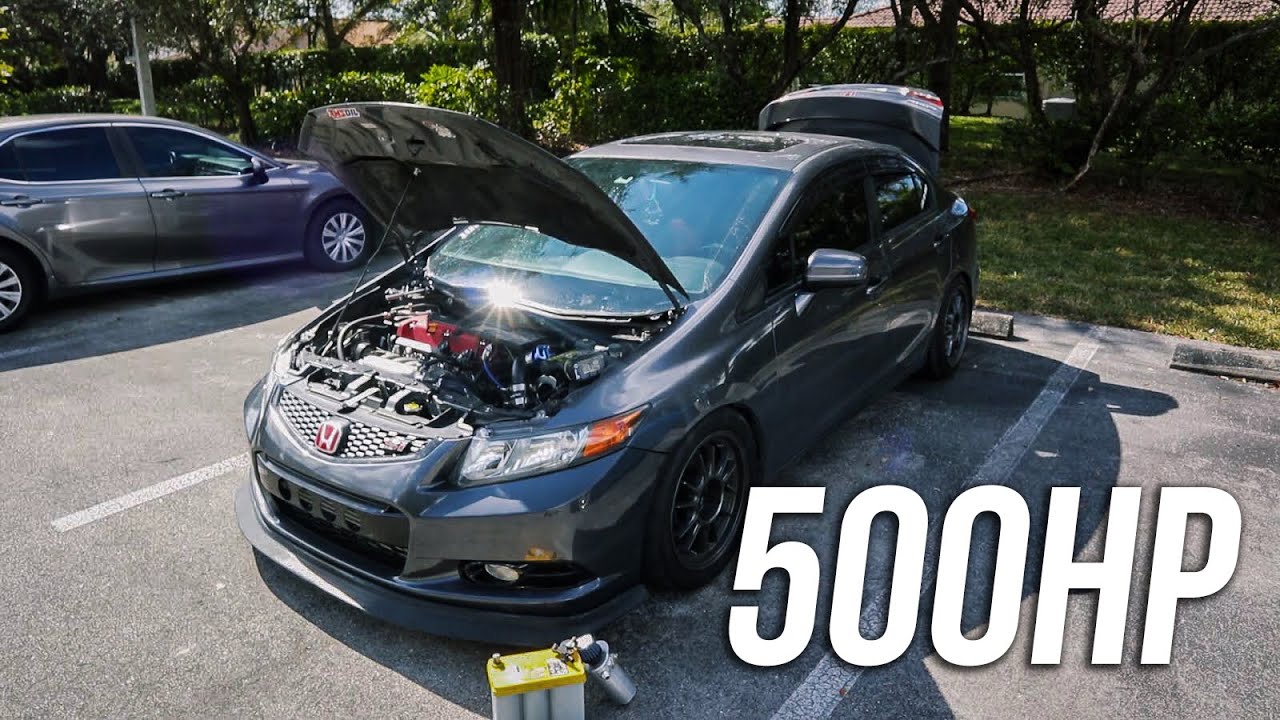 DOING HARD PULLS TO FIX A 500HP CIVIC SI - YouTube