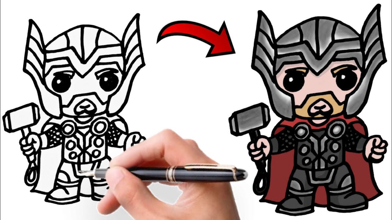 How to Draw Thor | #thor #howtodraw #youtubekids #marvel #avengers ...