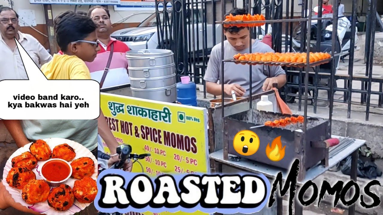 Roasted momos 🤯 only 20 rs ? 🥵|| tandoori momos || seek momos 😋 || # ...