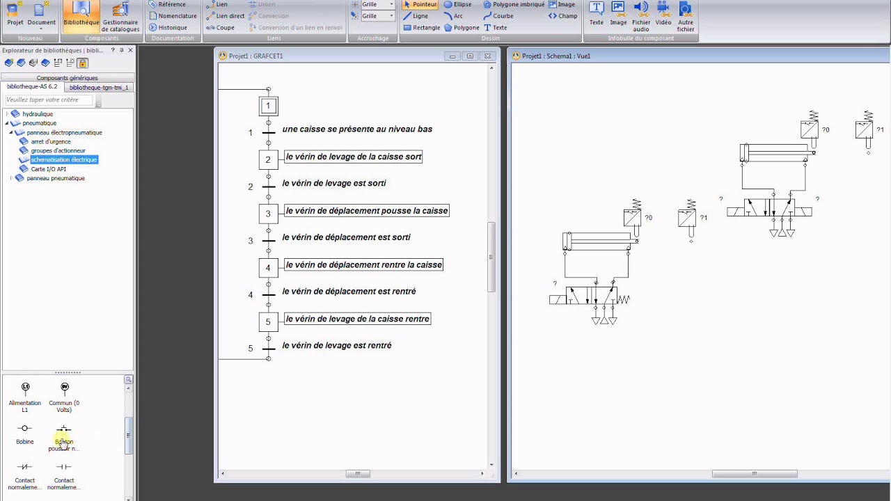 Simulation du grafcet (2e étape) - YouTube