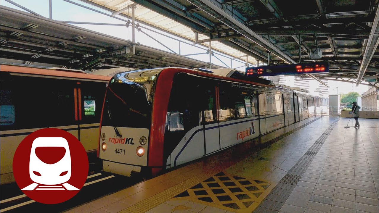 LRT Sri Petaling line AMY 47 Arriving & Departing Masjid Jamek - YouTube