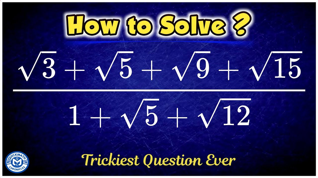A Tricky Olympiad Math Square Root Problem | Step by Step Solution | Math Olympiad - YouTube