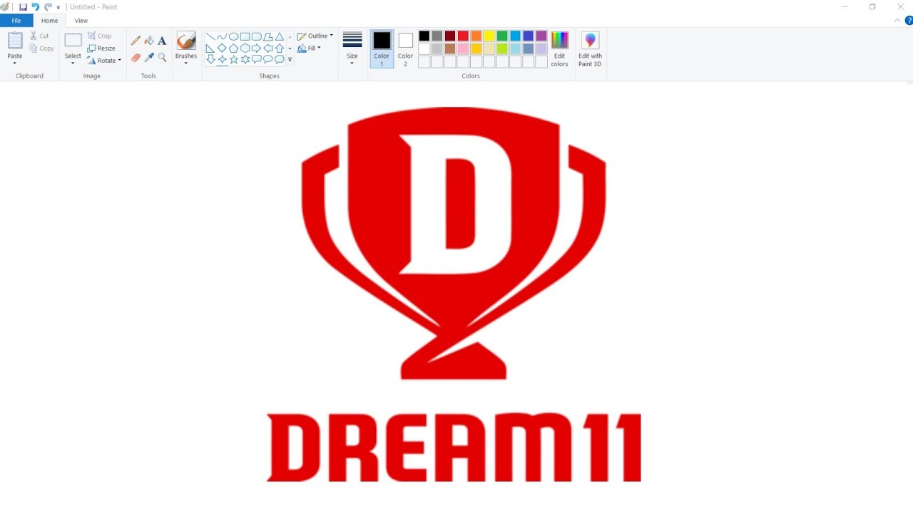 How to draw Dream11 Logo | Dream11 Logo Drawing in Ms Paint. #dream11 # ...