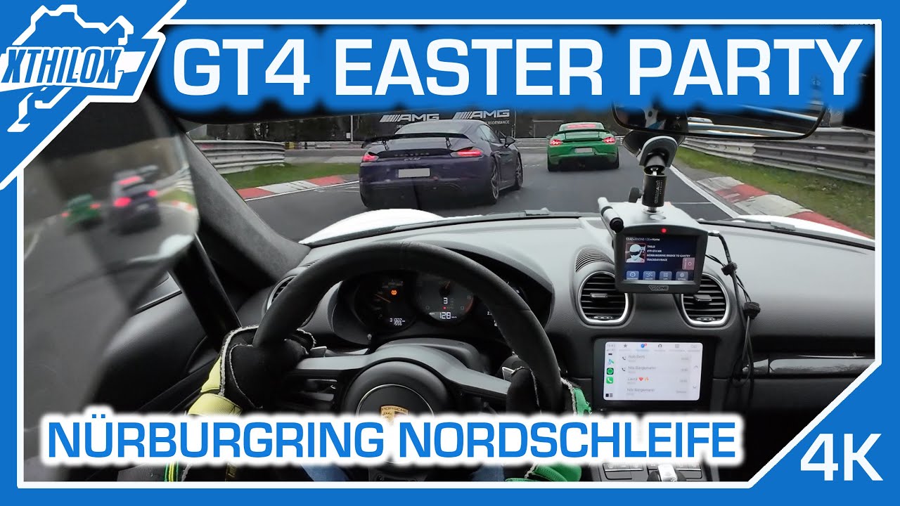 Easter Egg Fun - 3x PORSCHE 718 GT4 MR - First fast Lap on NÜRBURGRING ...