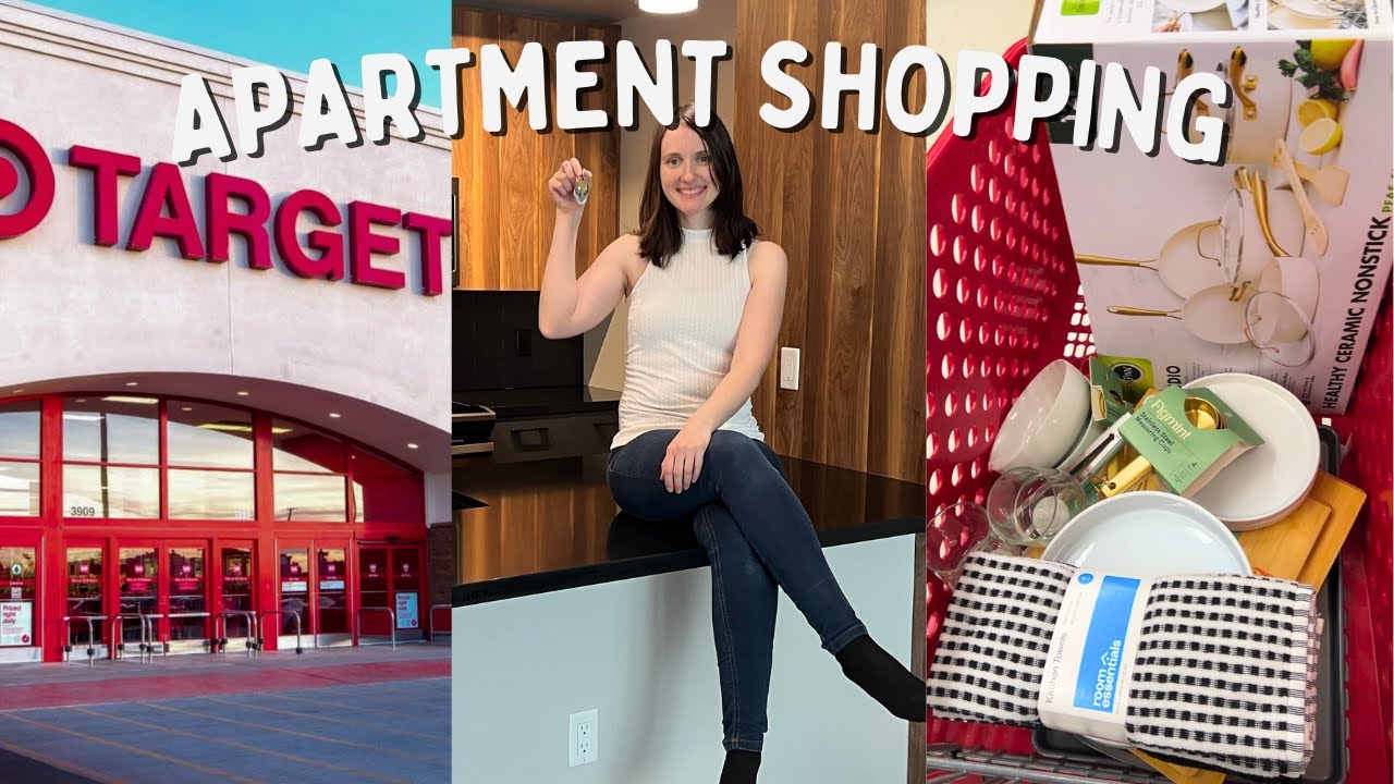 FIRST APARTMENT SHOPPING AT TARGET, WALMART, HOMEGOODS & IKEA - YouTube