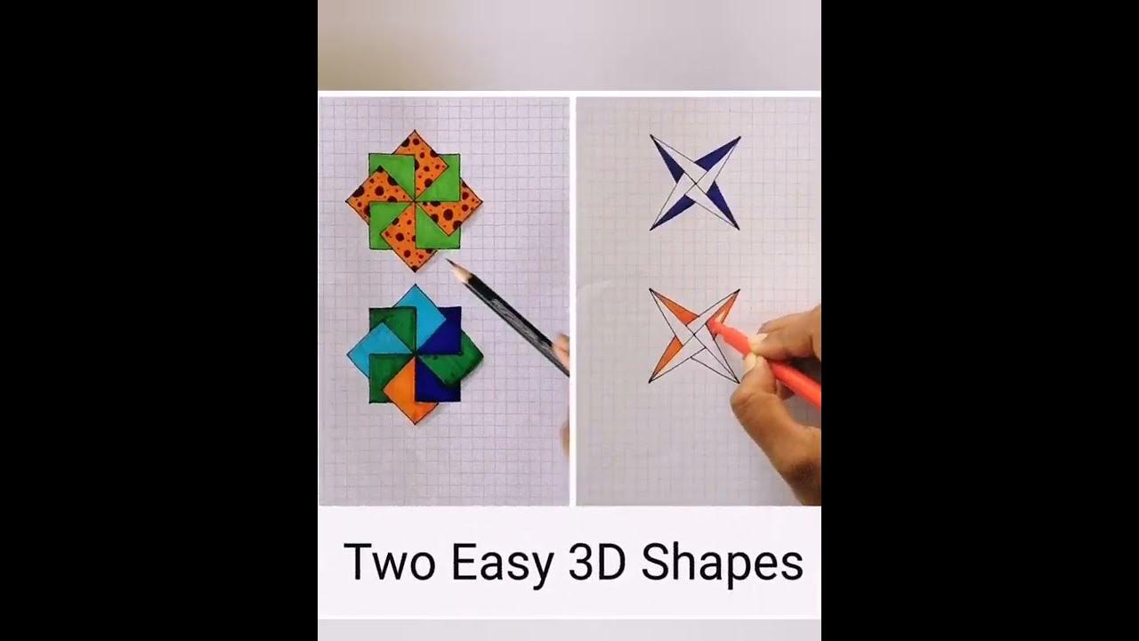 How To Draw A 3D Shape | How To Draw #3d #3dart #fyp - YouTube