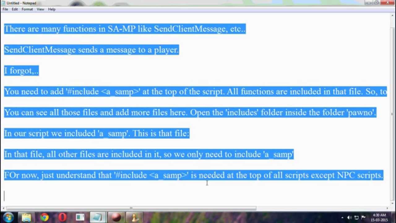 Sa Mp Pawn Scripting Tutorial Part 1 Youtube