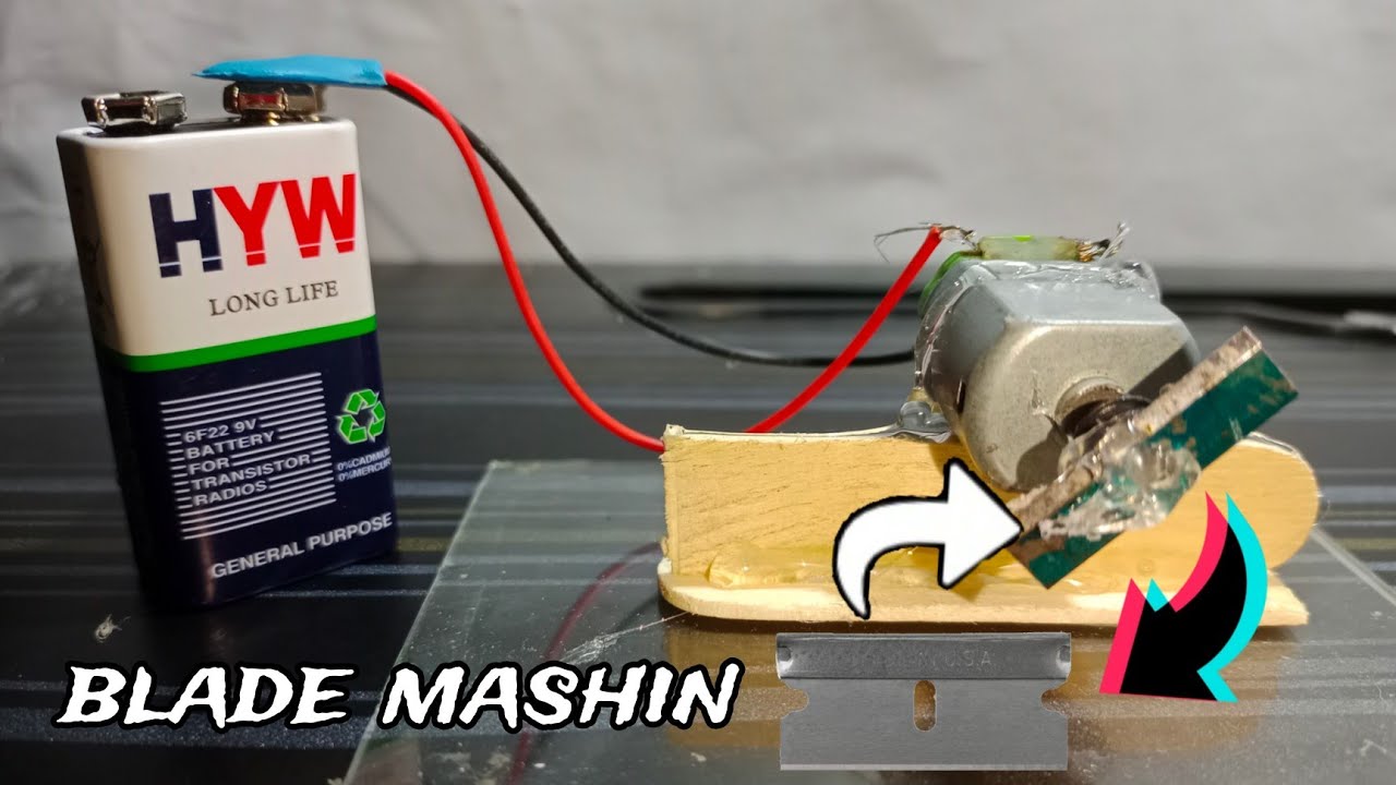 how to make paper cutting machine motor with blade - YouTube