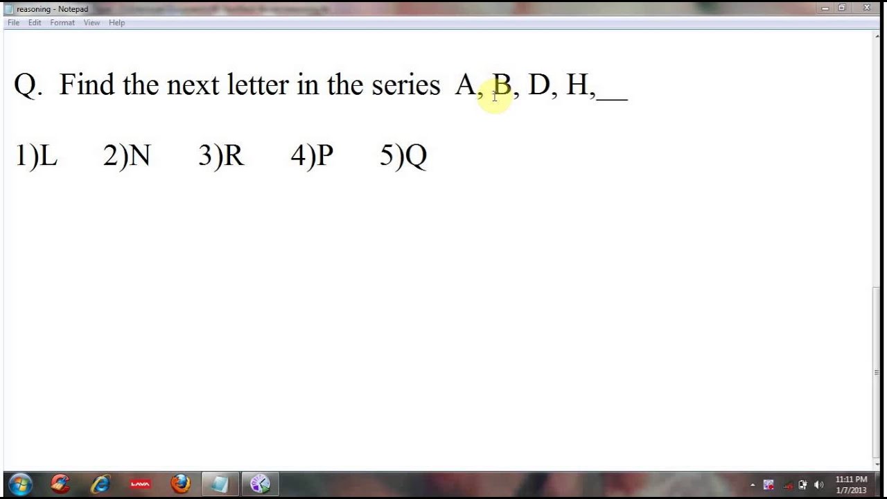 Logical Reasoning - Letter Series Tutorial - YouTube