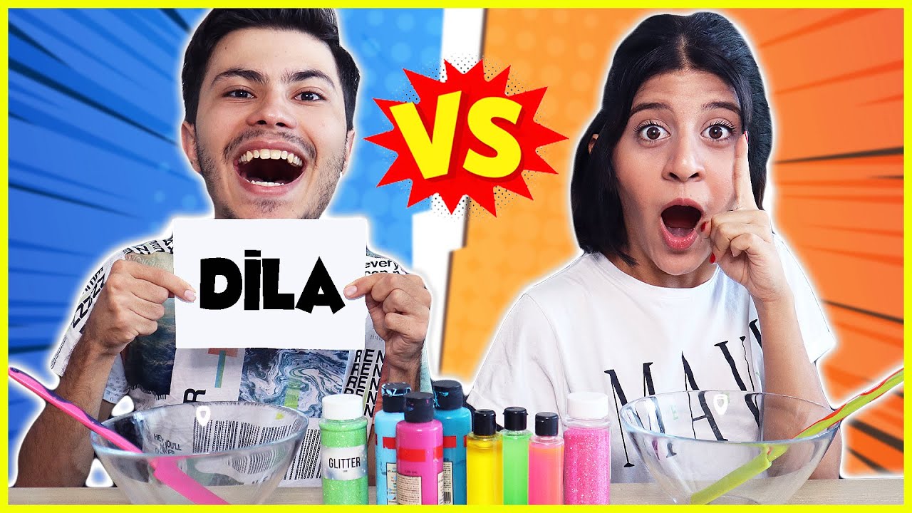 SLİME CHALLENGE KELİME AVI EĞLENCELİ CHALLENGE MERT SARI w/ Yağmur Kaya ...