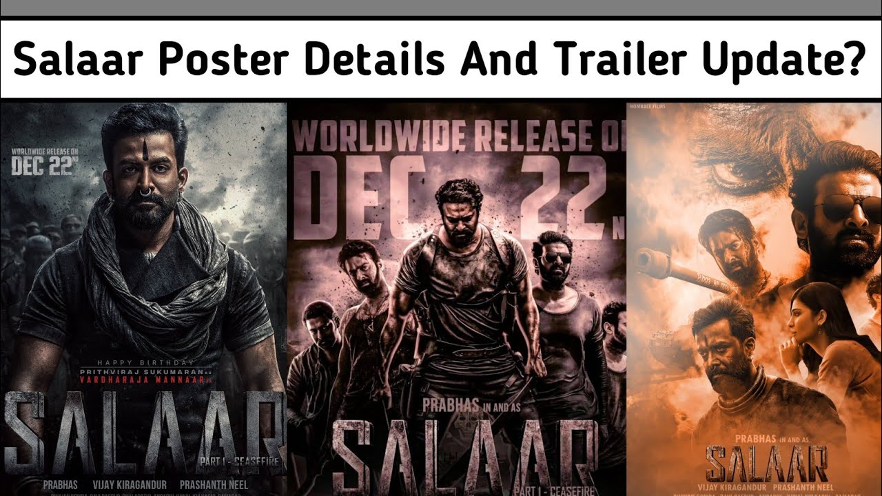 Salaar New Poster Reaction And Salaar Trailer Release date Confirmed ...