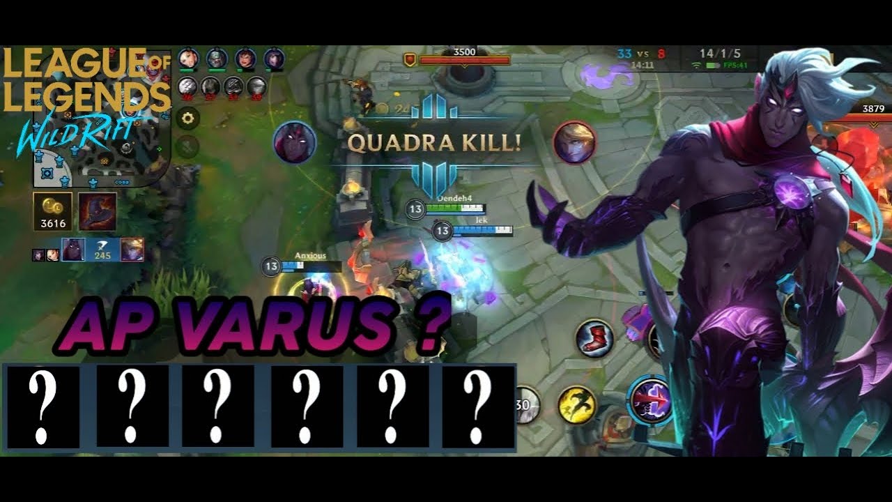 LEAGUE OF LEGENDS WILD RIFT AP (Ability Power) VARUS GAMEPLAY: nyobain ...