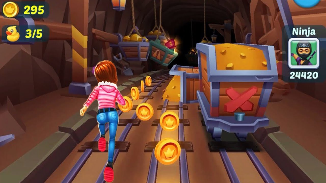 Subway Princess Runner Video Game - Running Barbie Games Doll MOE37V ...