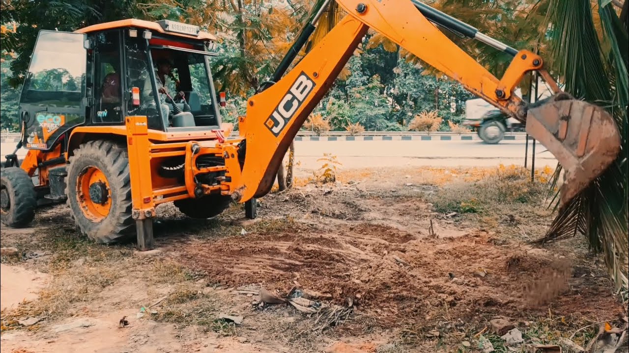 JCB 3DX Super pipe line is being installed - YouTube