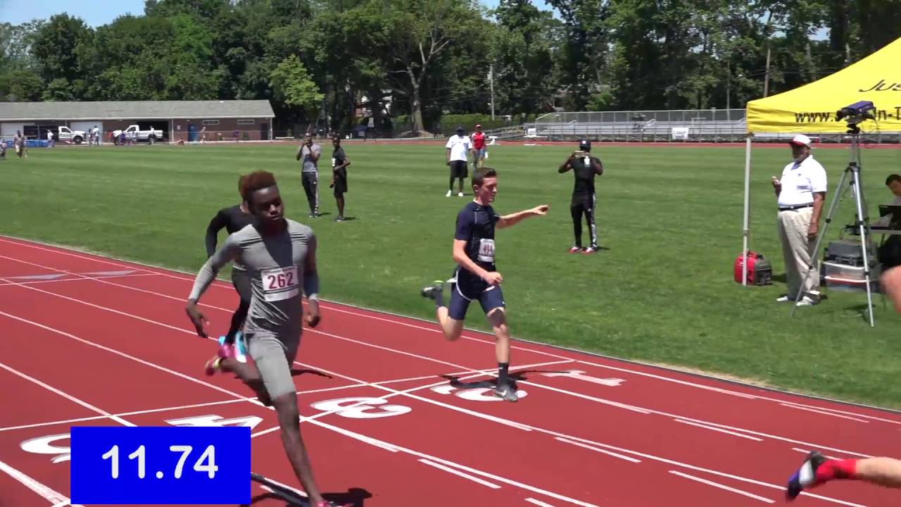 Tyler Dingle 100m Dash @ 2016 USATF Long Island Youth Association ...